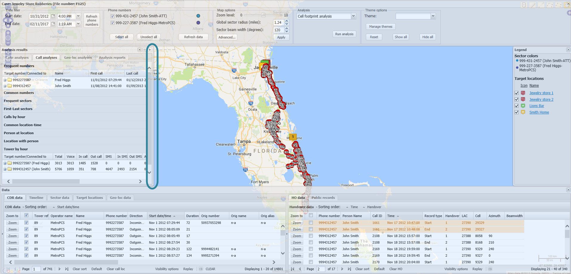 Managing map views with slideable style themes (WNF analysis center)