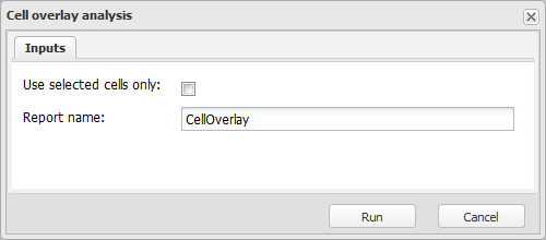 Cell overlay analysis dialog box