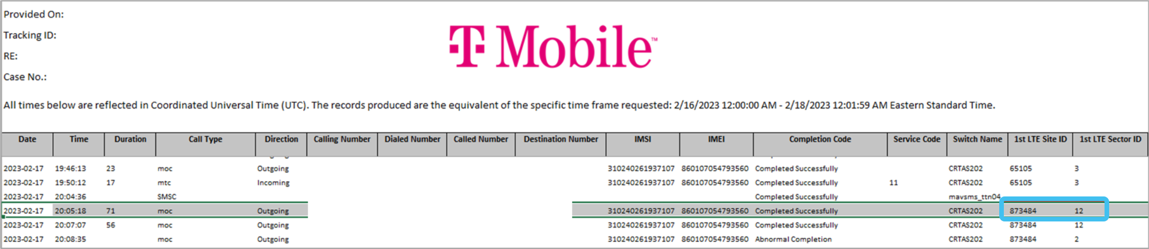 EnodeB to ECI conversion