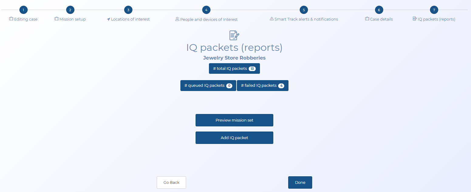 IQ packets screen