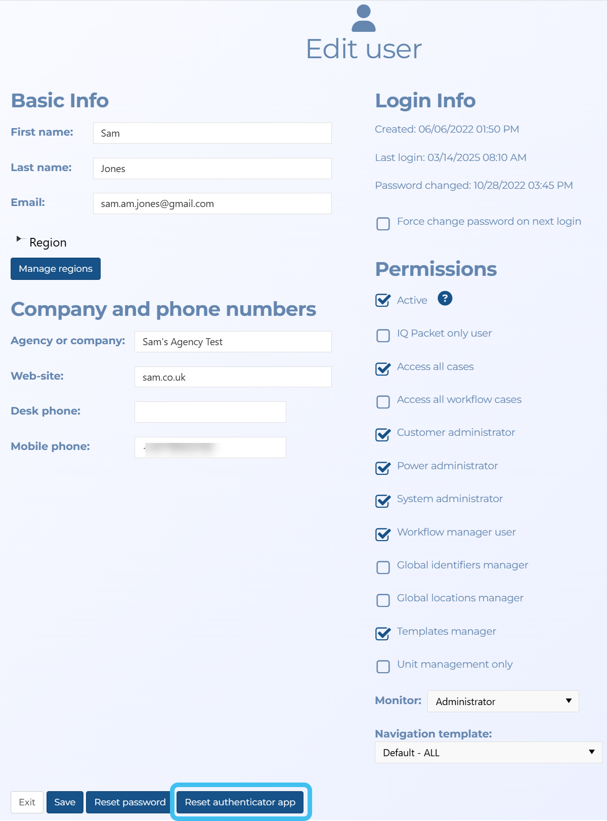 Configuring the login security